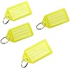 Pack of 50 Large Yellow Coloured Identity Tag Key Rings - Sliding Fob ...