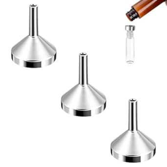 KINDOYO 3 Pcs Mini Funnel Set - Silver Aluminium Funnel, Mouth Diameter ...