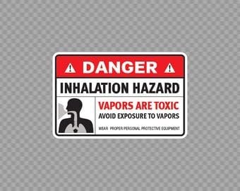 Amazon.com: Decal Sticker Danger Inhalation Hazard. Vapors Area Toxic ...