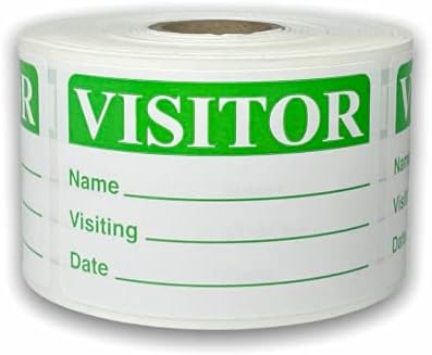 Amazon.com : Green Visitor - Name Visiting Date Identification Stickers ...