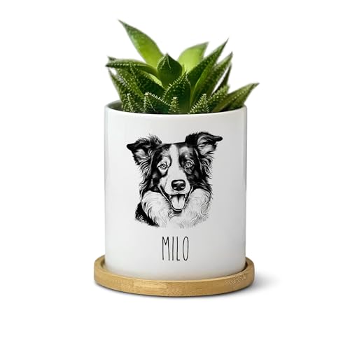 Amazon.com: Border Collie Dog Plant Pot Custom Dog Mom Dad Gift ...