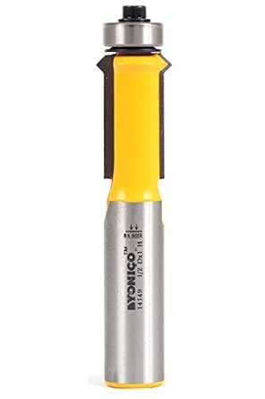 YONICO Router Bits V Notch Pattern Bit Flush Trim 1-Inch 1/2-Inch Shank ...