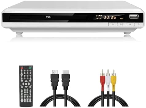 Amazon.com: Reproductor de DVD HD para TV, reproductor de CD DVD sin regiones para el hogar con ...