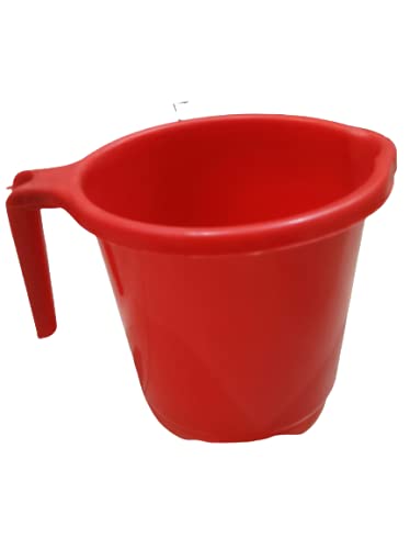 Plastic Bathroom Mug Premium Plastic Bathing Mug redc olor (4) : Amazon ...