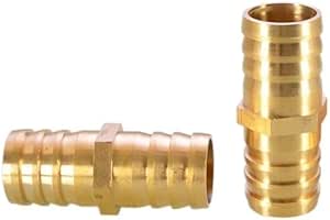 Amazon.co.jp: 1PC Brass Straight Hose Pipe Fitting 3/4/5/6/8/ 10/ 12/14 ...