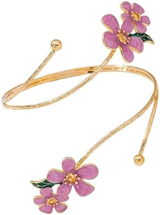 Fuqimanman2020 Adjustable Floral Upper Arm Cuff Bracelet Enamel Flower ...