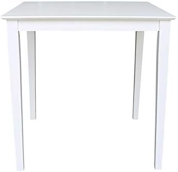 Amazon.com: Linon Claridge White Wooden 42 inch Tall Bar Height Pub ...