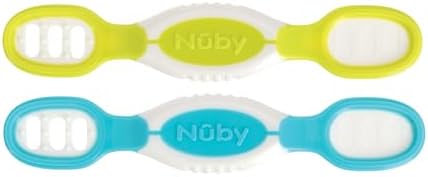 Amazon.com: Nuby Dip & Scoop Spoons - (2-Pack) Baby Led Weaning Spoons ...