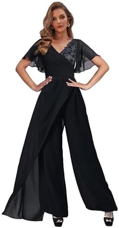 Chiffon Mother of The Bride Pant Suits - Lace Applique Jumpsuit for ...