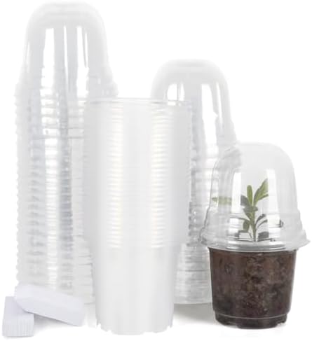 Amazon.com: JERIA 30-Pack 4 Inch Clear Nursery Pots with Humidity Domes ...