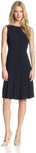 Jones New York Women's Soft Dress with Pleats, Navy, 2 at Amazon Women ...