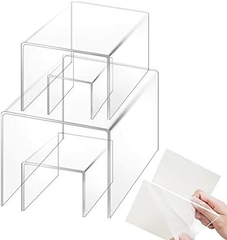 Amazon.com: Handy Basics Clear Acrylic Riser Set of Three (3 Inch, 4 ...