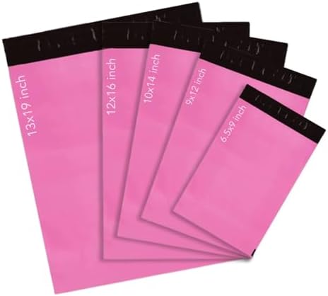 PACKY | 50 Mixed Pink Postage Mailing Bags | 5 Sizes Small to Large ...