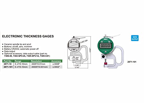 Snapklik.com : INSIZE 2871-101 Electronic Thickness Gage
