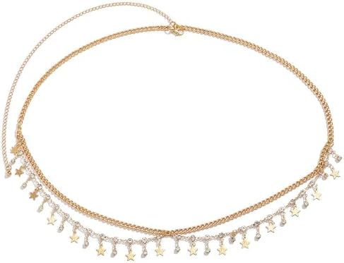 Buy PALAY® Waist Chain for Women,Stylish Dual Layer Metal Belly Hip ...