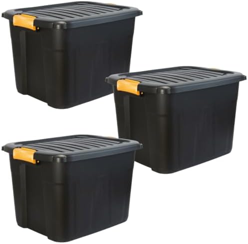 DANIEL JAMES Housewares Heavy Duty Storage Box with Lid - Large Plastic ...