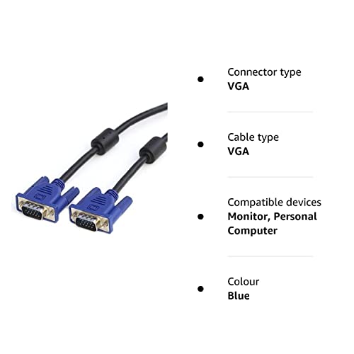 Joysong VGA Cable 1.8 m Long Computer Monitor High Resolution Male to ...