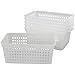 Amazon.com: Qskely Plastic Clear Storage Basket, Rectangle, Pack of 6 ...