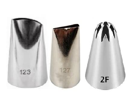 Buy Rvs 123+127+2F Icing Nozzle DIY Cream Rose Flower Piping Nozzles ...