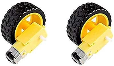 100RPM Dual Shaft BO Motor with 65mm Robot Wheel-Reinforced Rubber ...