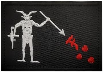 Amazon.com: Blackbeard Pirate Flag Edward Teach Patch - Funny Embroidered Applique Meme Morale ...