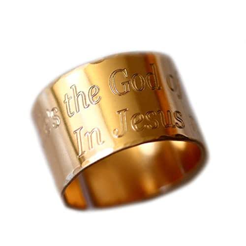 Amazon.com: Bible Verse Ring in Gold - Jesus Rings For Women ...