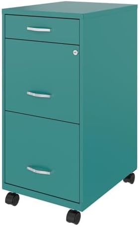 Amazon.com: Pemberly Row 3 Drawers 29.52" Vertical Turquoise Metal ...