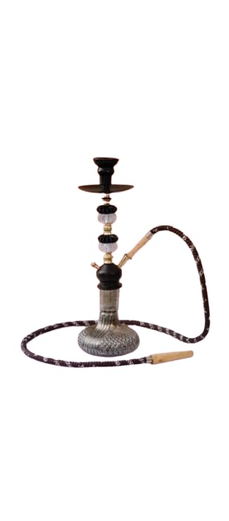 Hafidh Handmade Traditional Arabic Hookah with Wooden Handle, Black ...