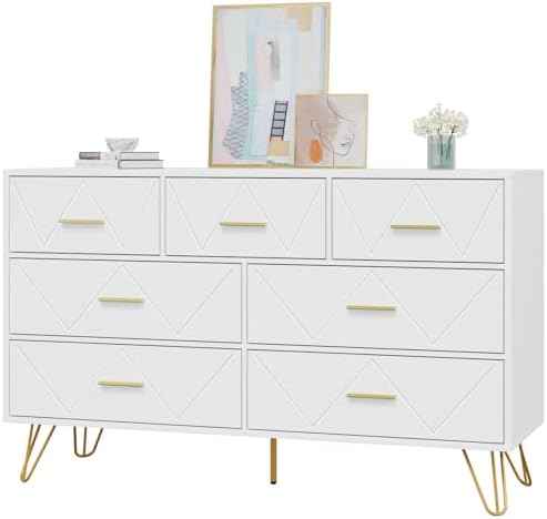 Amazon.com: Anbuy Large Navy Blue 6 Drawer Dresser for Bedroom, Large ...