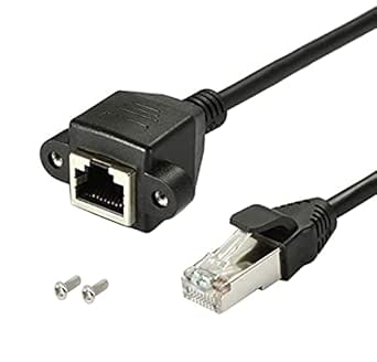 Qaoquda CAT6 Network Extension Cable, RJ45 A Male to A Female Screw ...