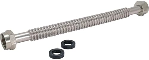 18" Corrugated Stainless Steel Flexible Water Line - 1 Inch Female ...