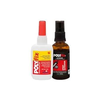 Polyfix Medium Viscosity Cyanoacrylate Instant Glue and Spray Activator ...