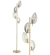 Amazon.com: WOXXX Industrial Black Floor Lamp with 4 Brush Gold Finish ...