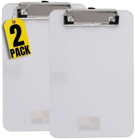 Amazon.com : 1InTheOffice Clear Plastic Clipboard, with Low Profile ...