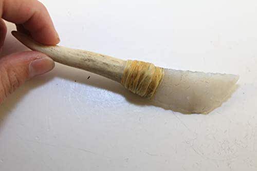 Amazon.com: 4-3/8" long Brazilian Agate Knife Blade Hafted on Deer ...