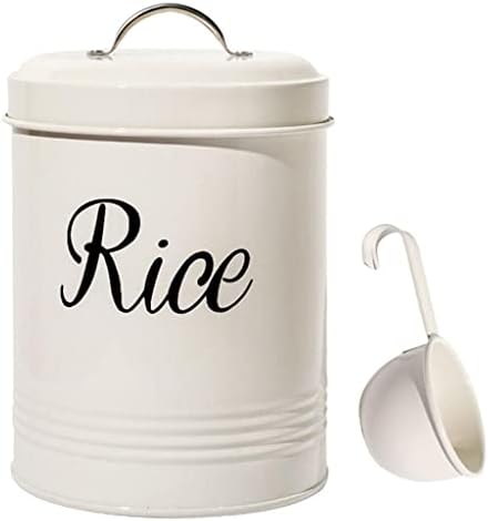 Amazon.com: Xbopetda Metal Rice Storage Box, Square Rice Container with ...
