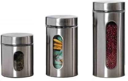 Buy MARUTI NANDAN Glass Steel Window Jars for Kitchen Storage Food ...