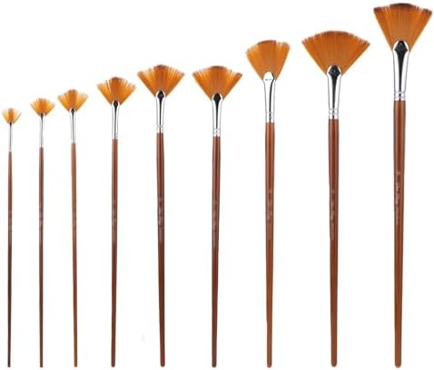 Amazon.com: Nicpro Fan Paint Brushes 10 PCS Artist Painting Brush Set ...