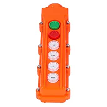 Hoist Push Button Switch, Crane Controller 6 Buttons 220V 500V 5A Hoist ...