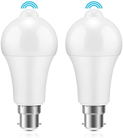 ZONJIE PIR Motion Sensor LED Bulb - 2 Pack- B22 Sensor Bulb 12W ...