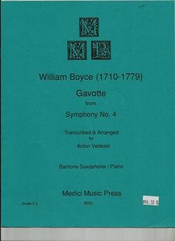Amazon.com: Boyce Gavotte from Symphony No.4 Baritone Saxophone/Piano ...
