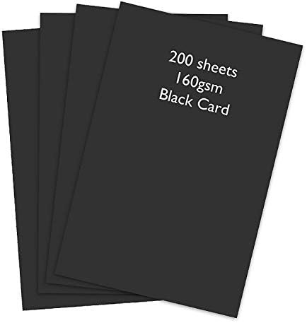 Black, A4 130gsm Colored Card Stock Pack of 120 Sheets : Amazon.co.uk ...