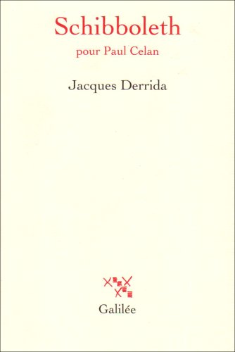 Amazon.fr - Schibboleth (0000) - DERRIDA JACQUES - Livres