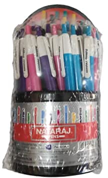 DAIWIK Nataraj Snappy Retractable Blue Ball 30Pcs (With Pen Stand ...