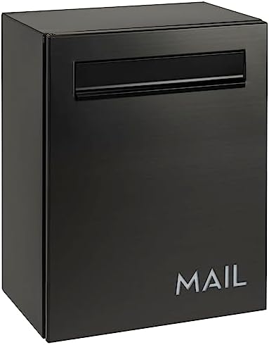 Qualarc WF-P015 Covina Wall Mount Rectangular Mailbox with Hidden Lock, Black - Amazon.com