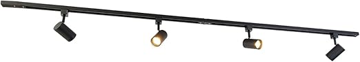 Qazqa - Modern 1-Phase Rail System with 4 Spots Black - Jeana- Modern ...