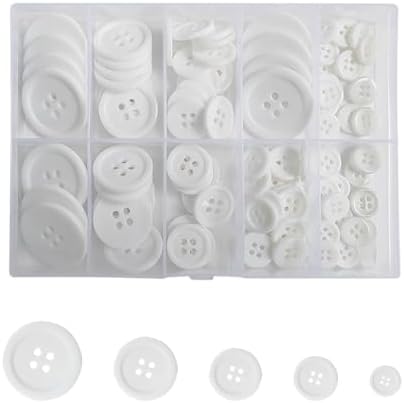 Amazon.com: NDC Arctic White Sewing Craft Buttons 100 Pack