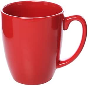 Amazon.com | Livingware 11 oz. Mug [Set of 6] Color: Red: Coffee Cups ...