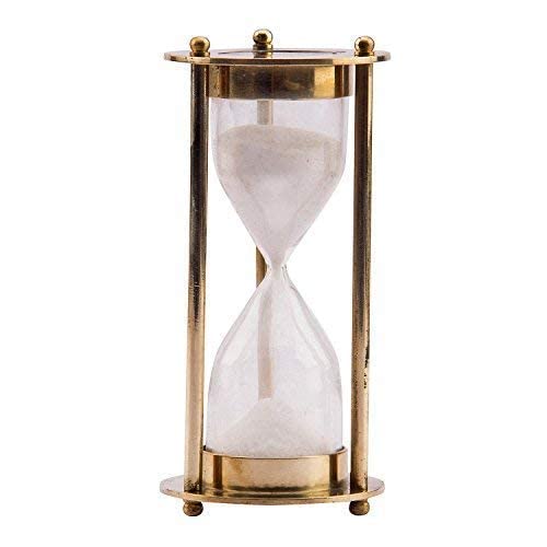 J.I. Solid Brass Sand Timer Hourglass 2 Side Brass White sandtimer ...