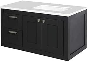 Wall-mount under-counter vanity with two drawers on the left and two ...